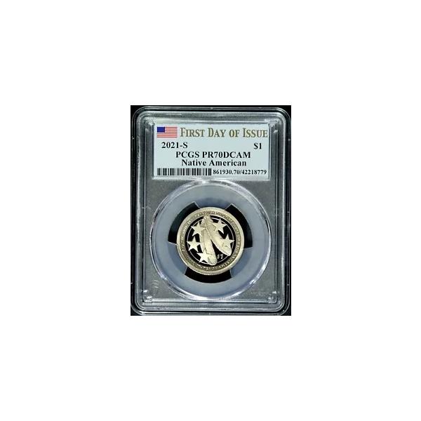 2021 S $1 SACAGAWEA MILITARY SERVICE PCGS PR70 DCAM 発行初日