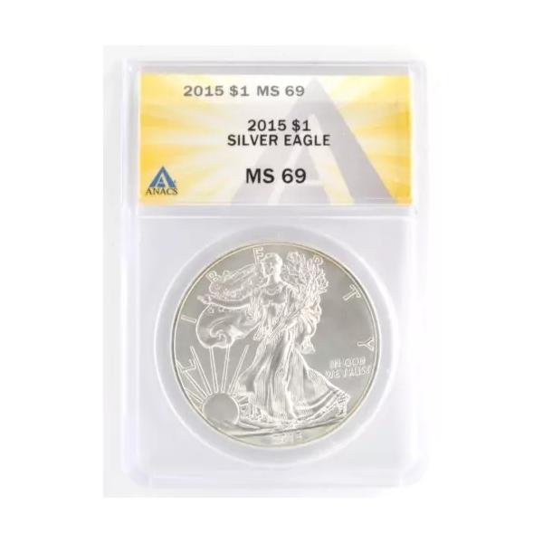 2015 ANACS グレード MS69 アメリカン シルバー イーグル 1 ドル地金コイン