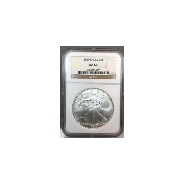 2009 $1 アメリカン シルバー イーグル NGC MS69 ~ 1オンス銀貨