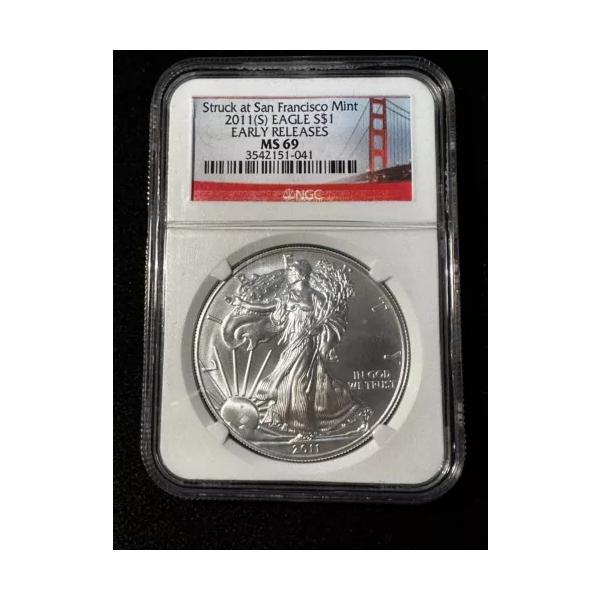 2011 アメリカン シルバー イーグル NGC MS 69 早期リリース 041