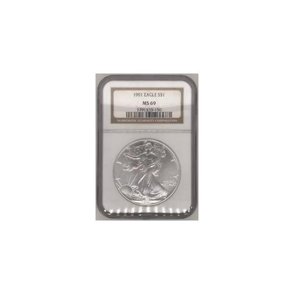 1991 $1 シルバー イーグル NGC MS69