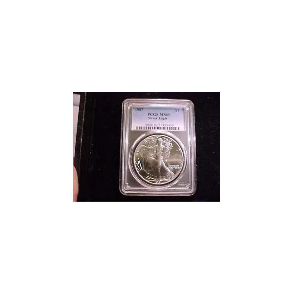 1987 PCGS MS69 シルバーイーグル、派手なブリリアントコイン!!