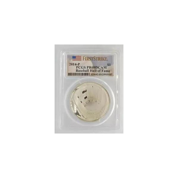 2014-P 野球殿堂 $1 シルバー プルーフ PCGS PR69DCAM ファースト ストライク コイン