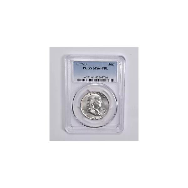 MS64 FBL 1957-D フランクリン ハーフダラー PCGS ブルーラベル