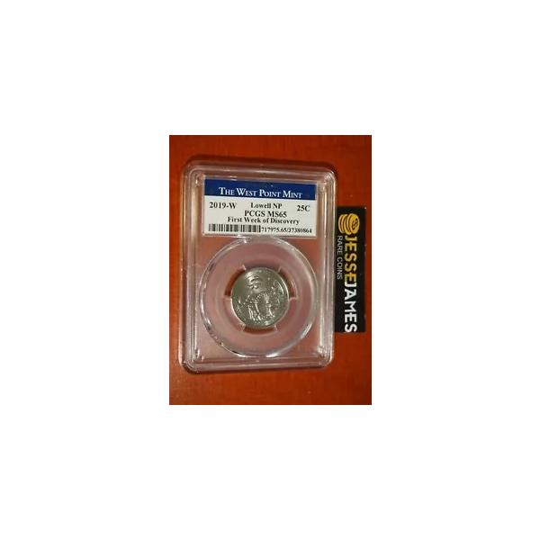2019 W 25C ローウェル NP ATB クォーター PCGS MS65 ディスカバリー ラベルの最初の週