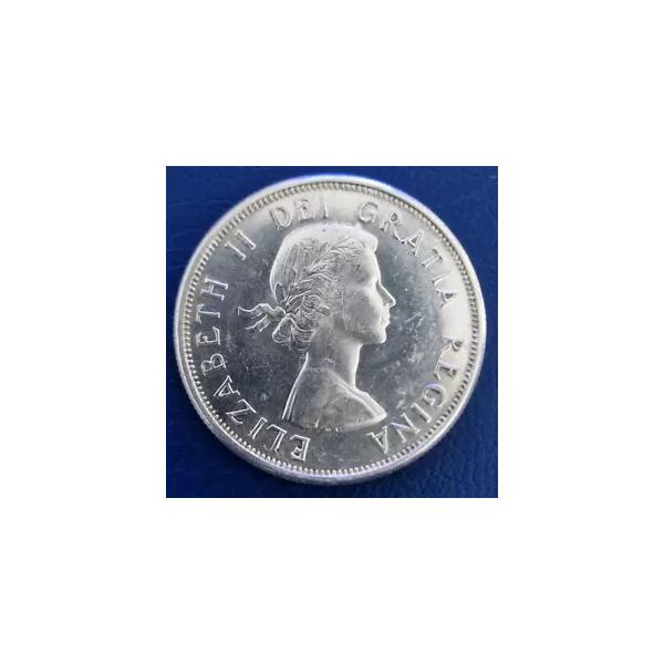 銀貨 - 50 セントの紋章、銀貨 1964 年カナダ産 - QEII.-
