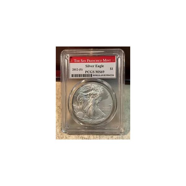 2012-S アメリカン シルバー イーグル $1 PCGS MS69 サンフランシスコ造幣局