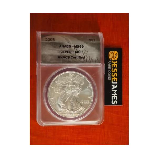 2005 $1 アメリカン シルバー イーグル ANACS MS69