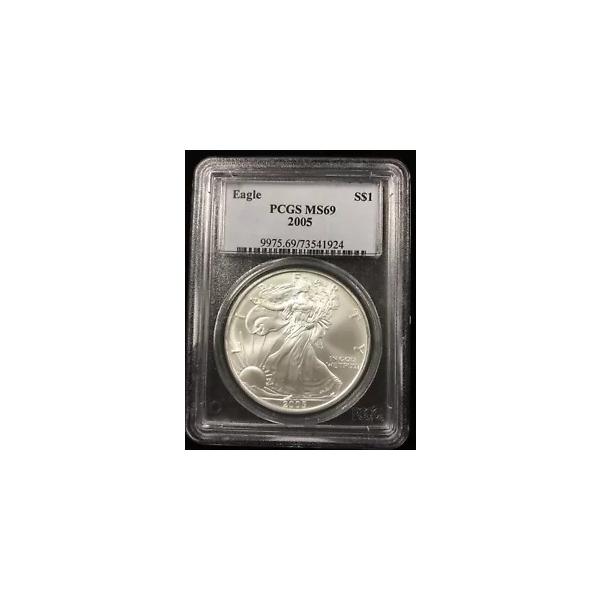 2005 $1 アメリカン シルバー イーグル 1オンス ドル PCGS MS69