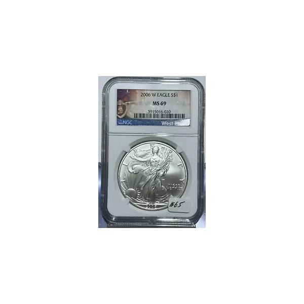 2006 アメリカン シルバー イーグル $1 .999 1 オンス NGC MS 69 パープル ハート ラベル