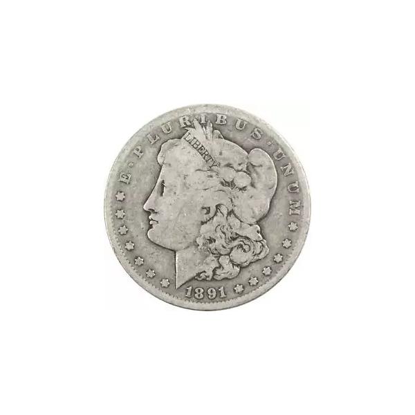 1891 O VAM-1A1 E、リバース モルガン ドル VG ベリー グッド コイン SKU:I5725