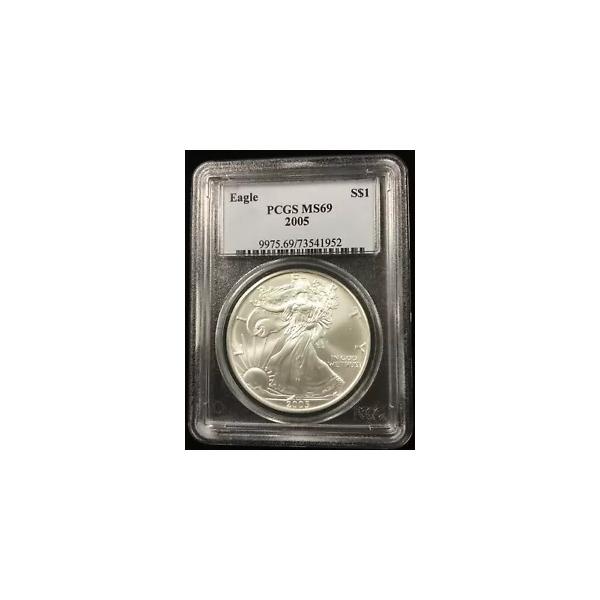 2005 $1 アメリカン シルバー イーグル 1オンス ドル PCGS MS69