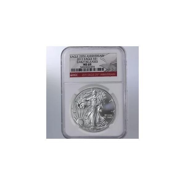 2011 アメリカン シルバー イーグル S$1 NGC 認定 MS69 早期リリース