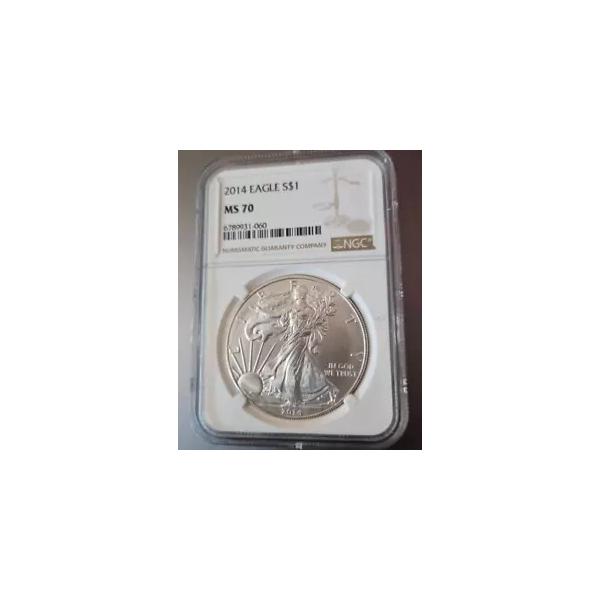 2014 アメリカン シルバー イーグル MS70 NGC グレード