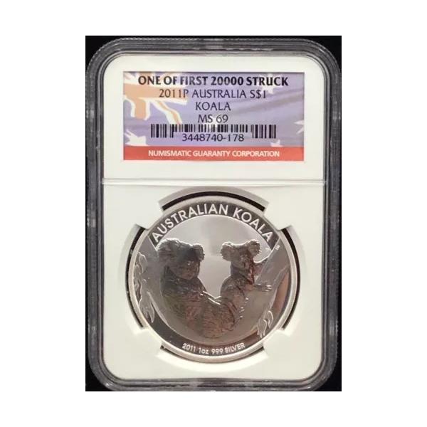 2011 P NGC MS69 ミントステート |オーストラリア - シルバー 1オンス コアラ