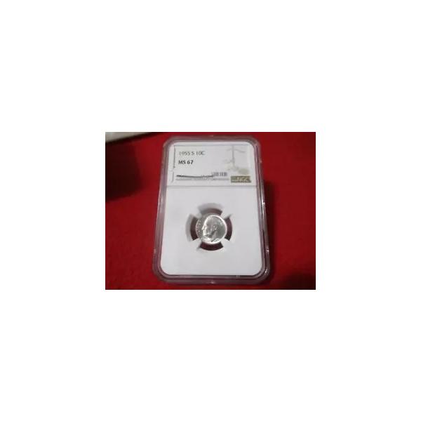 1955-S シルバー ルーズベルト ダイム NGC MS 67 #MF-T4070