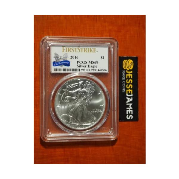 2016 $1 アメリカン シルバー イーグル PCGS MS69 ファースト ストライク ラベル