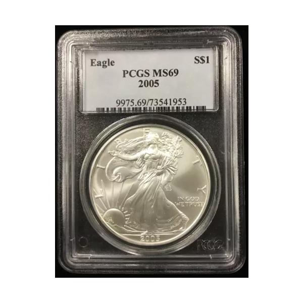 2005 $1 アメリカン シルバー イーグル 1オンス ドル PCGS MS69
