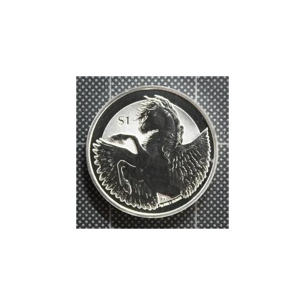 2019 英領バージン諸島 ペガサス .999 シルバー地金コイン 1 トロイオンス ozt