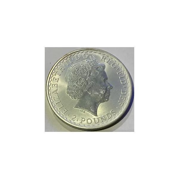 2000 ブリタニア エリザベス II DG 2 ポンド Reg Fid デフ 1 オンス ファイン シルバー コイン
