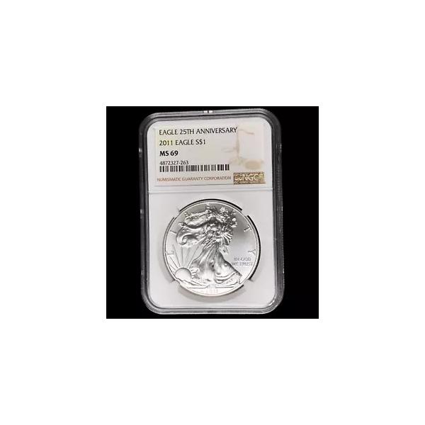 2011 25 周年記念 NGC MS69 シルバー アメリカン イーグル AA W0205