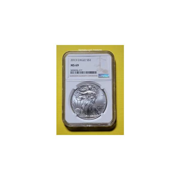 2013 $1 アメリカン シルバー イーグル NGC MS69 ブラウン ラベル