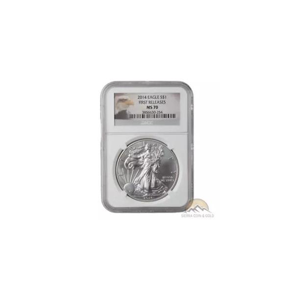2014 アメリカン シルバー イーグル ドル $1 - NGC MS70 初回リリース