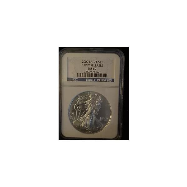 2009 EAGLE S$1 NGC MS 69 早期リリース シルバー
