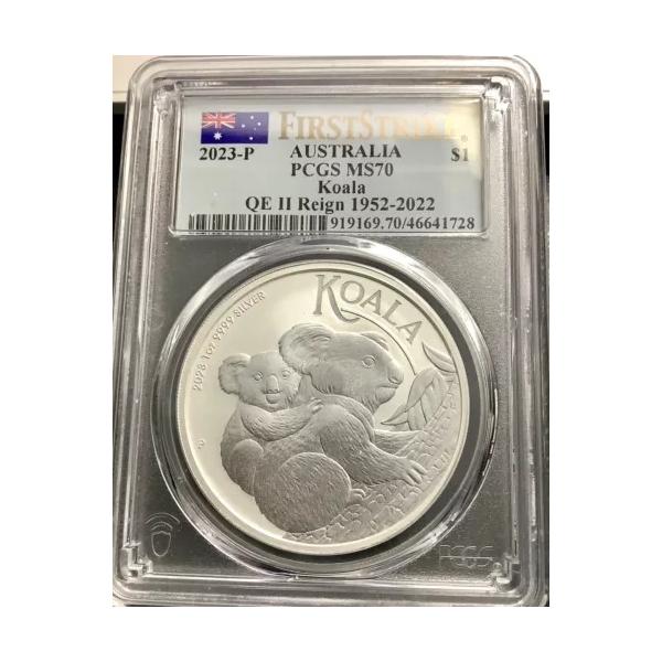 2023 P オーストラリア コアラ 1 トロイ オンス .999 ファイン シルバー PCGS MS70 ファースト ストライク