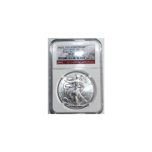 2011 アメリカン シルバー イーグル 25 周年記念 シルバー ダラー認定 NGC MS69 $1