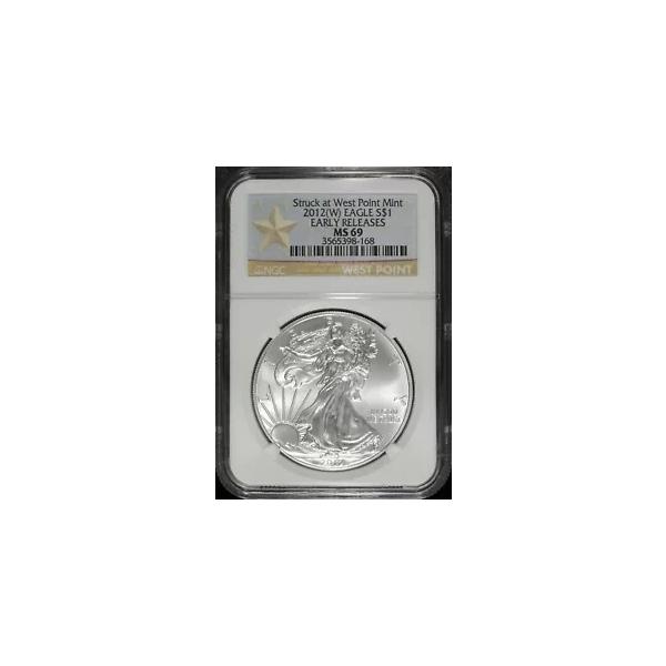 2012 W NGC MS 69 ストライクアット WP アメリカン シルバー イーグル ☆☆ 初リリース ☆☆ 168