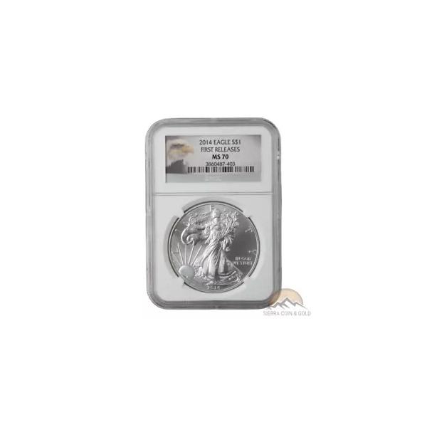 2014 アメリカン シルバー イーグル ドル $1 - NGC MS70 初回リリース - フランス