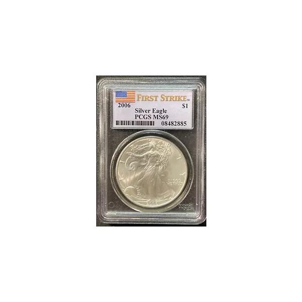 2006 $1 アメリカン シルバー イーグル - PCGS MS69 ファースト ストライク ENN コイン