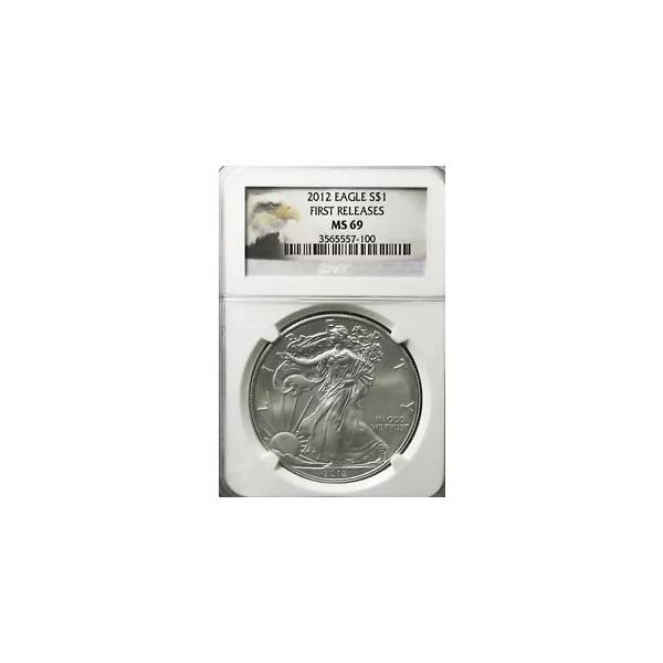 2012 $1 アメリカン シルバー イーグル NGC MS69 初リリース 1 オンス コイン