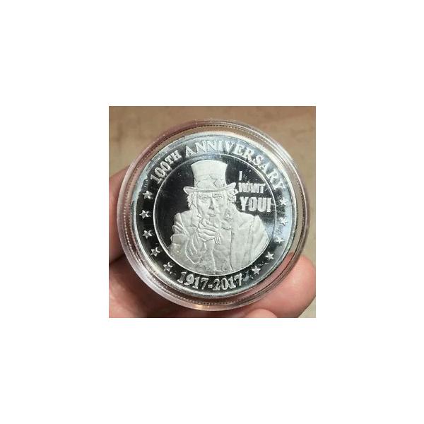 生誕 100 周年 アンクル・サム 1917-2017 ワン・トロイ・オンスBU .999 シルバー ラウンド コイン