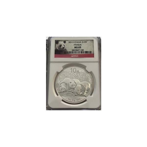 2013 中国 10 元 PANDA NGC MS69 銀貨