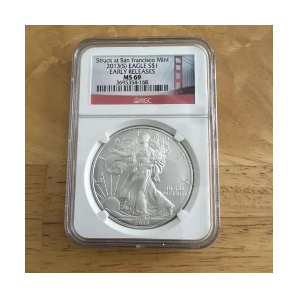 2013 "S" アメリカン シルバー イーグル $1 NGC MS69 "サンフランシスコでの襲撃"