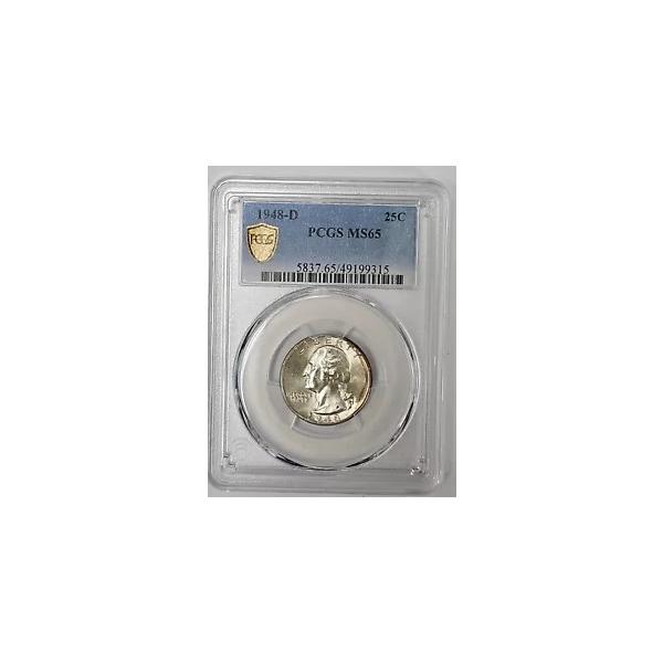 1948 25 セント PCGS MS65 デンバー ワシントン クォーター