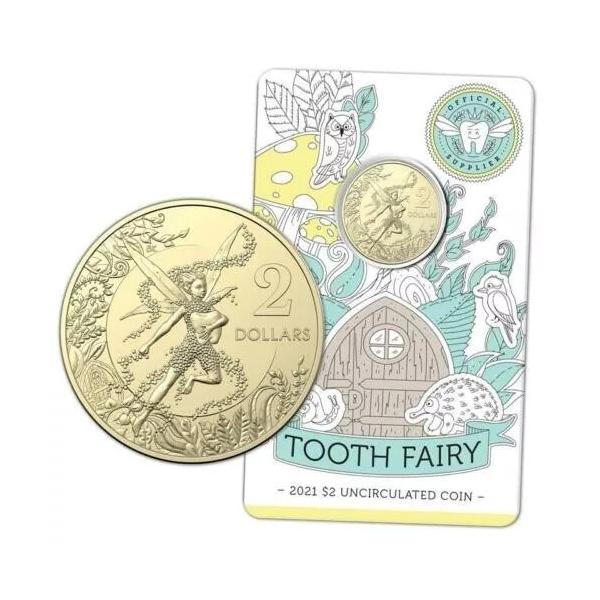 2021 $2 Tooth Fairy Coin 未流通コインカード - 珍しいイエローカードコイン