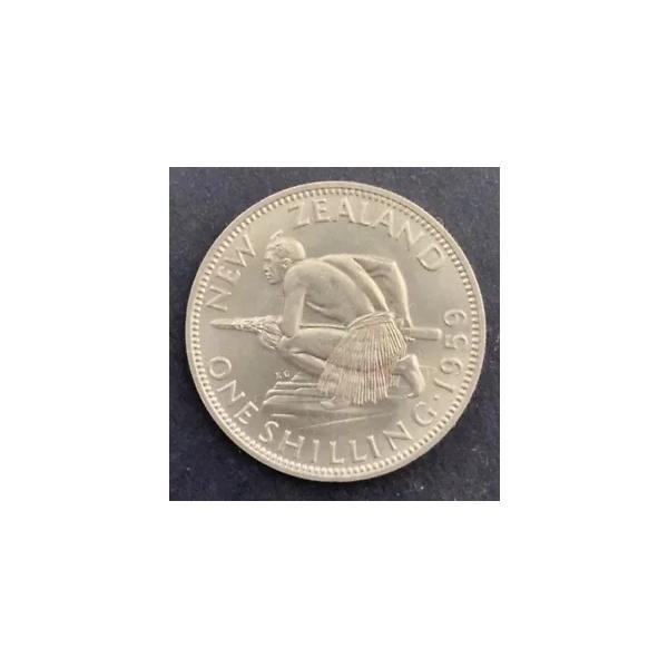 ニュージーランド QEII 1959 シリング銀貨 - Unc