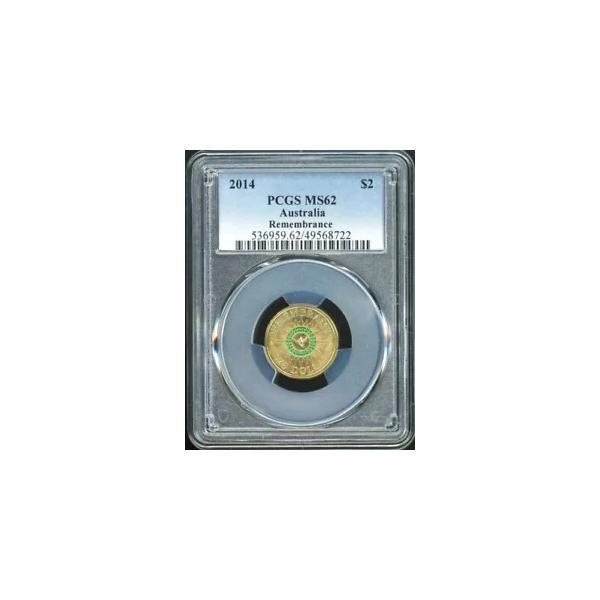 PCGS MS62 2014 記念 Green Dove オーストラリア $2 コイン