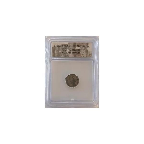 ICG - 本物の ROMAN EMPIRE コイン スラブ 27BC-476AD Bi Nummus