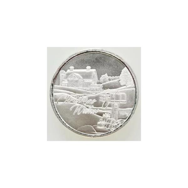 クリスマス ウィッシュ 1 OZT 純銀オンス 0.999 ホリデー ラウンド シングル コイン地金