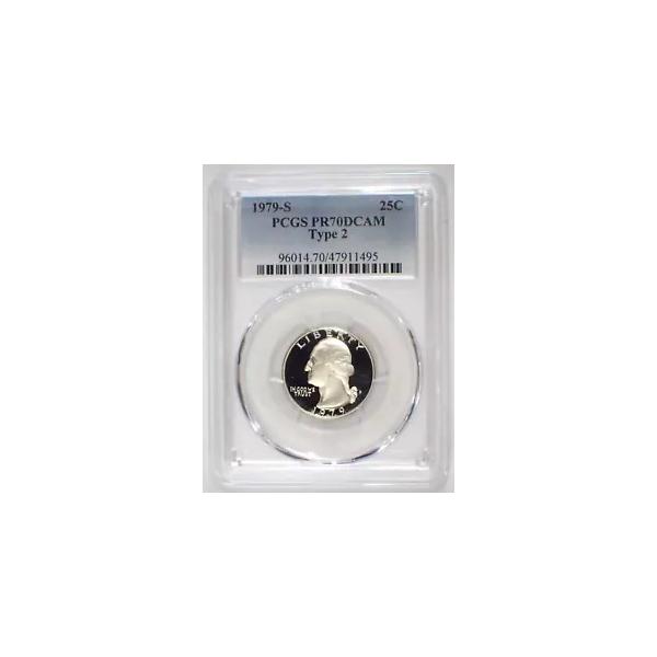 1979-S プルーフ ワシントン クォーター 25C - タイプ 2 - PCGS PR70 DCAM