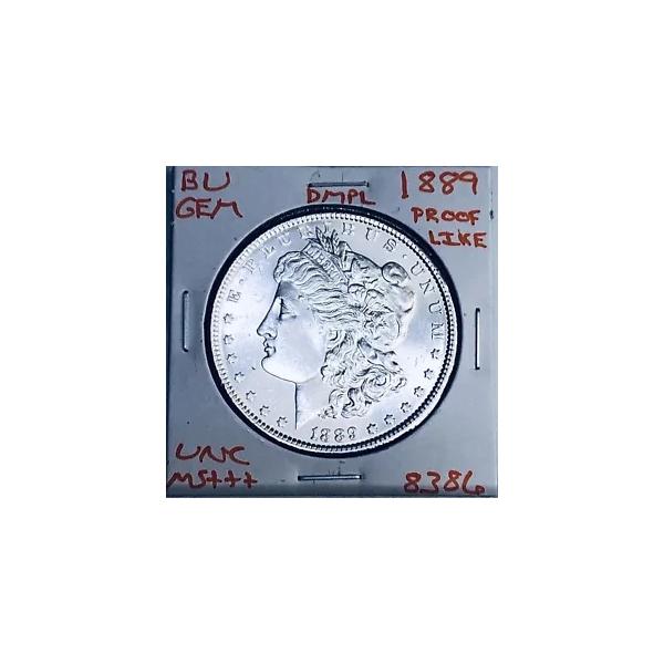 1889 BU ジェム モーガン シルバー ドル UNC MS+++ DMPL 米国造幣局 レア コイン 8386