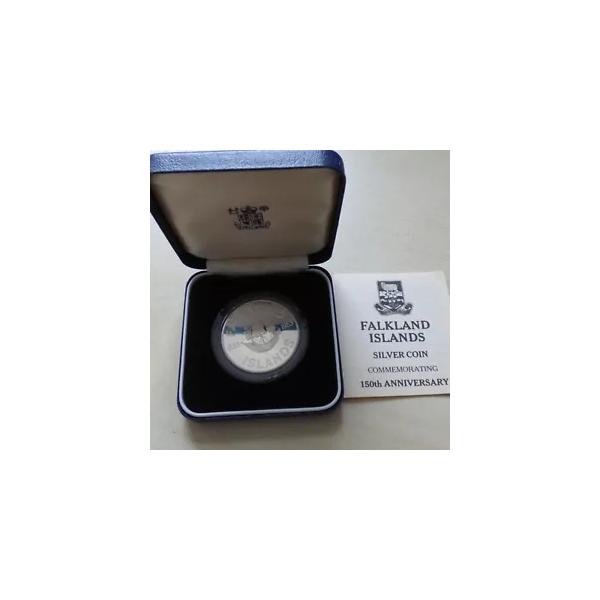 フォークランド諸島 1983 スターリングシルバー プルーフ コイン 50 ペンス 150 周年記念 28.28g