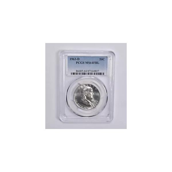 MS64 FBL 1963-D フランクリン ハーフダラー PCGS ブルーラベル
