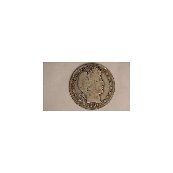 1901-O バーバーヘッド ハーフダラー コイン - シルバー -50C