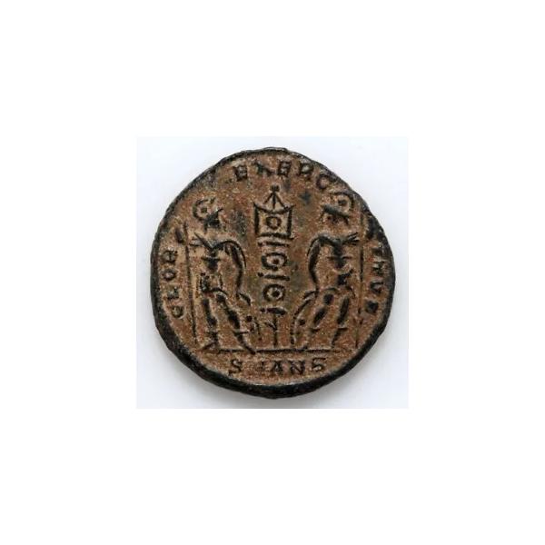 ローマのコイン AE follis コンスタンティヌス 2 世-A.D 317-340-CLORIA EXERCITVS-Antioch