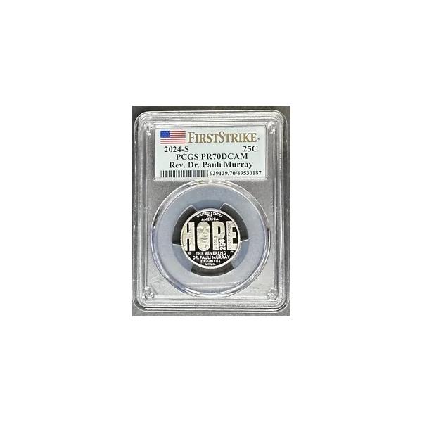 2024-S プルーフ Dr. パウリ マレー クォーター PCGS PR-70 DCAM、3 点購入で $5 オフ!!